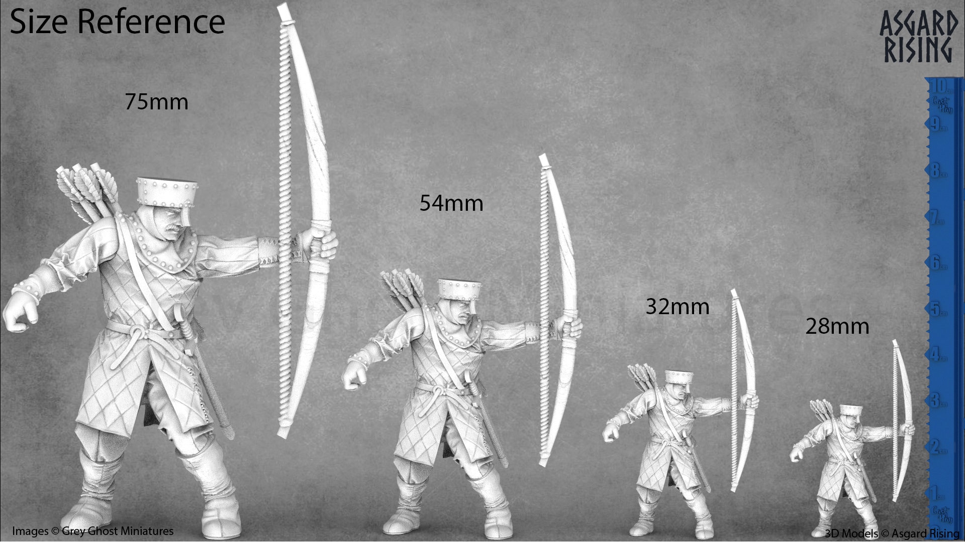 Toys & Games Miniature Toys 32mm Archers Modular Medieval Archer ...