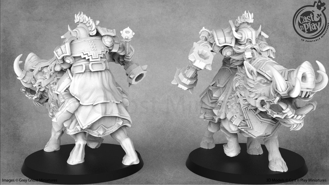 Hakgrot Dwarven Beastmaster Dwarf Miniature Boar Rider - Etsy