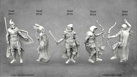 Toys & Games Dying Elves Elves Scatter Terrain Dead Elf Miniatures Dead ...