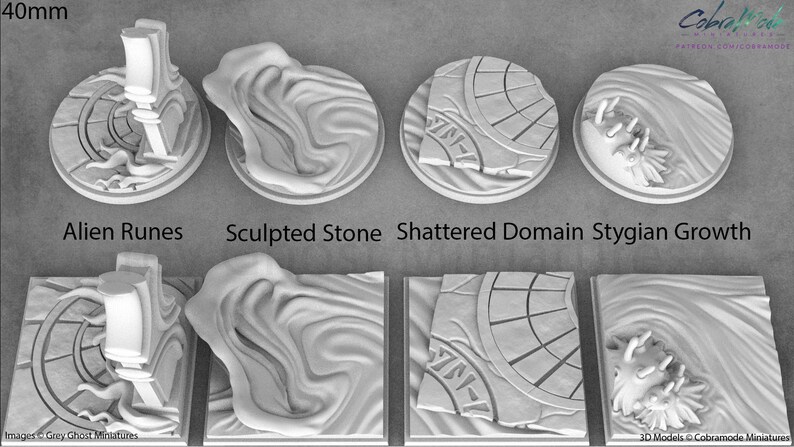 Miniature Bases | Alien Runes | Sculpted Stone | Shattered Domain ...