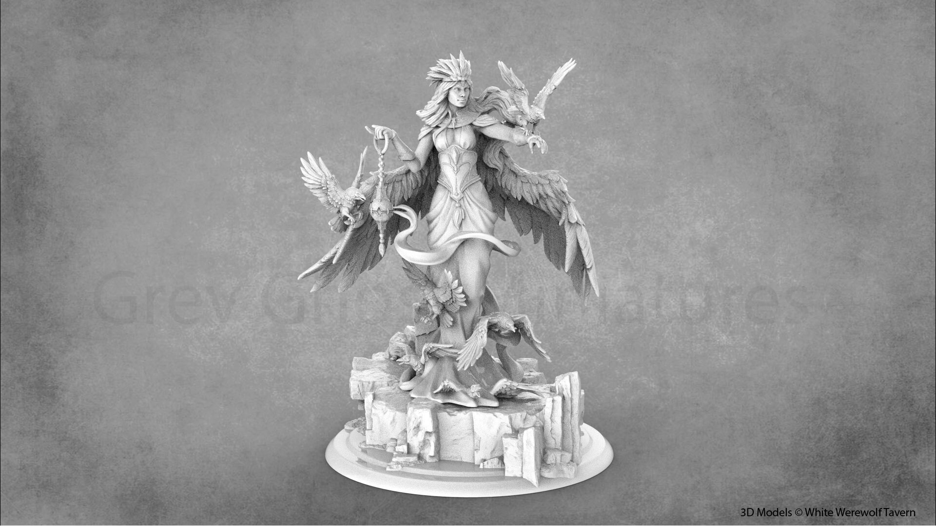 Maletta Mother of Crows Druid Diorama White Werewolf | Etsy