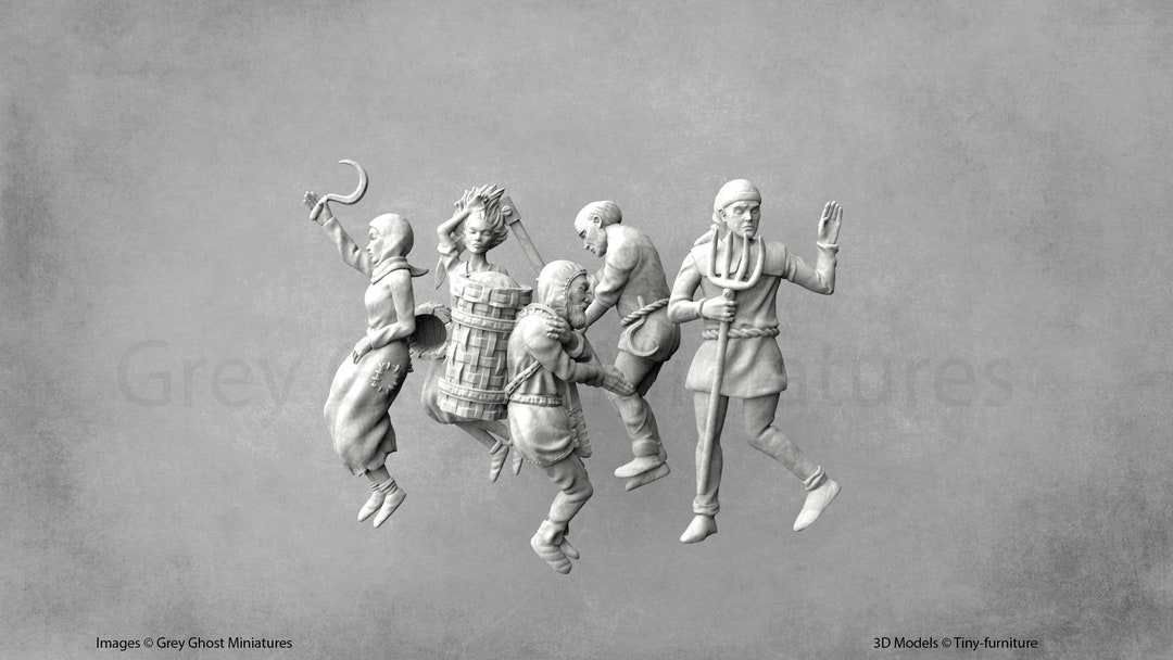 Dead Villager Miniatures | Resin Peasants for Village Ruins - Etsy