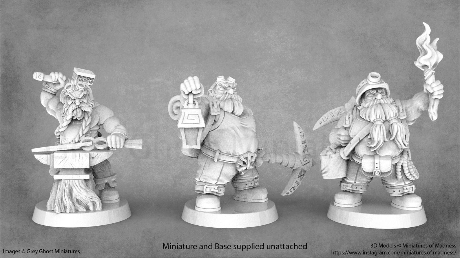 Worker Dwarves Miniatures Dwarven Blacksmith Dwarven Miner - Etsy
