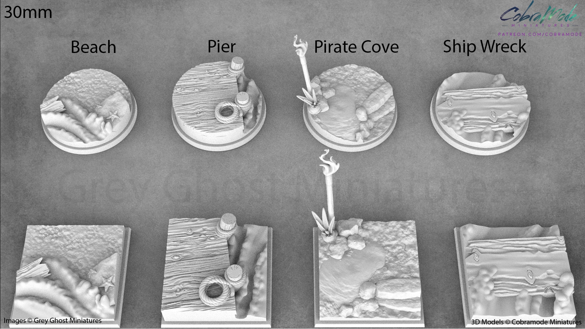 Pirate & Beach Themed Miniature Bases Beach Pier Pirate - Etsy
