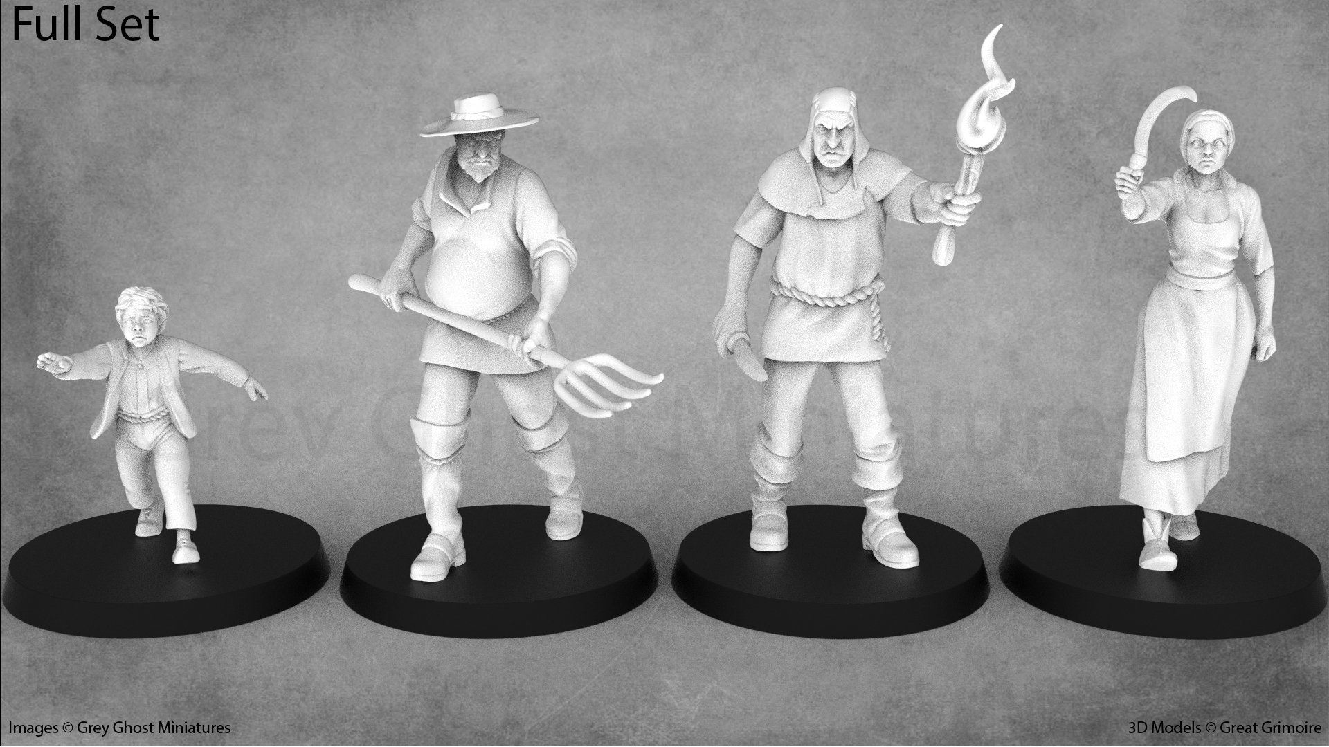 Set of Medieval Villagers 28mm Townsfolk 32mm Townsfolk - Etsy