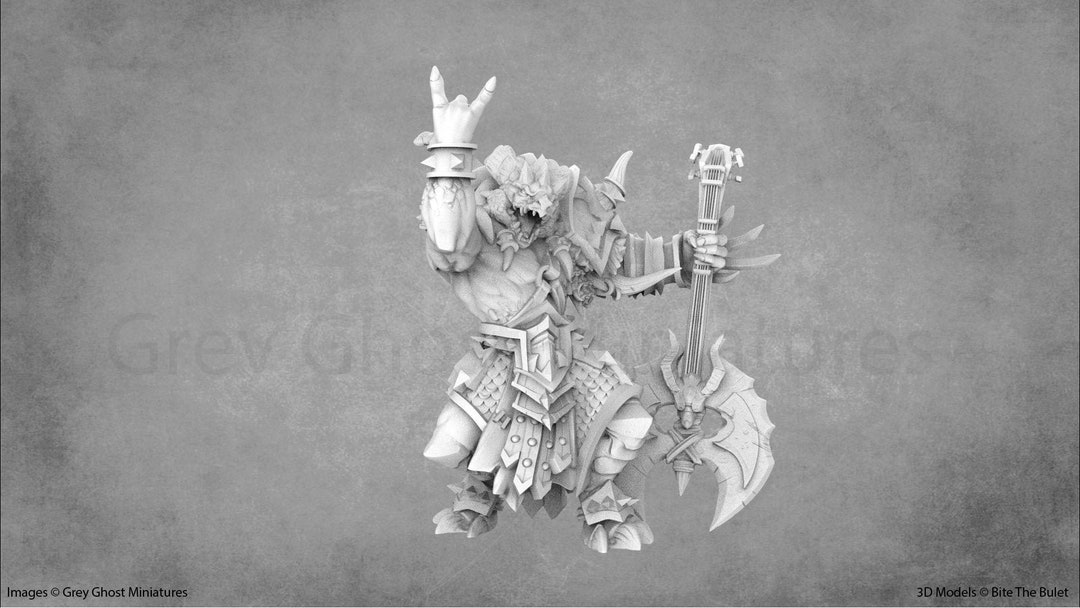 Dragonborn Bard Miniature: Diox, the Metal Musician | Bite the Bullet ...