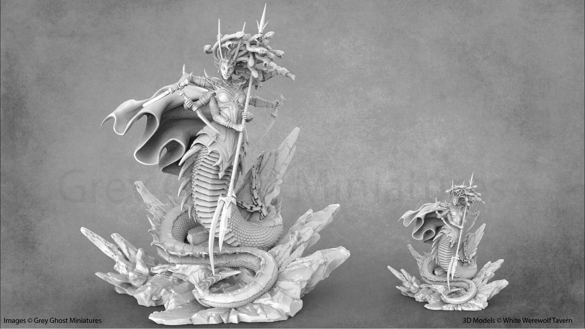 Stunning Medusa Model Medusa Miniature White Werewolf - Etsy