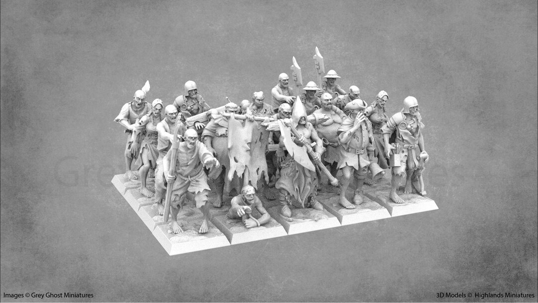 Zombie Swarm Miniatures: Undead Army Command Group - Highlands ...