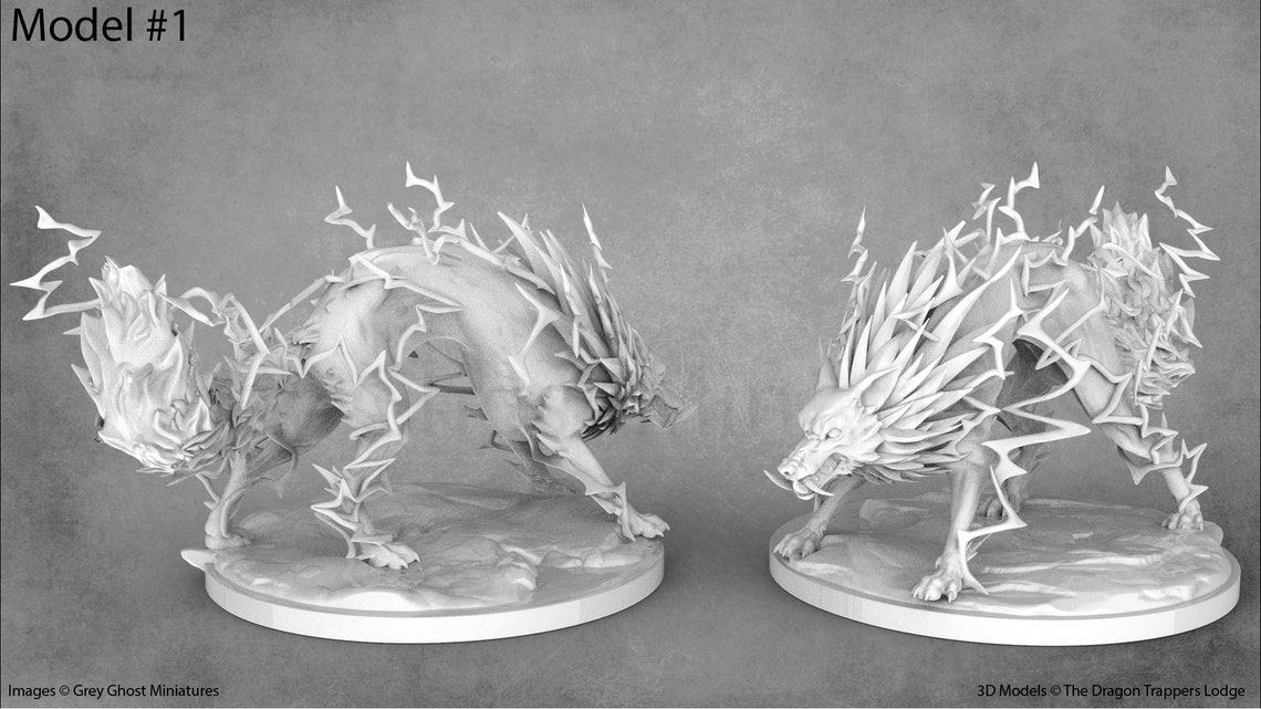Raiju, Thunder Beast Miniatures | Lightning Wolves | Mythical Wolves ...