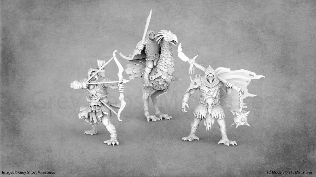 Kenku Miniatures | Kenku Warrior | Kenku Axeman | Kenku Archer | Kenku ...