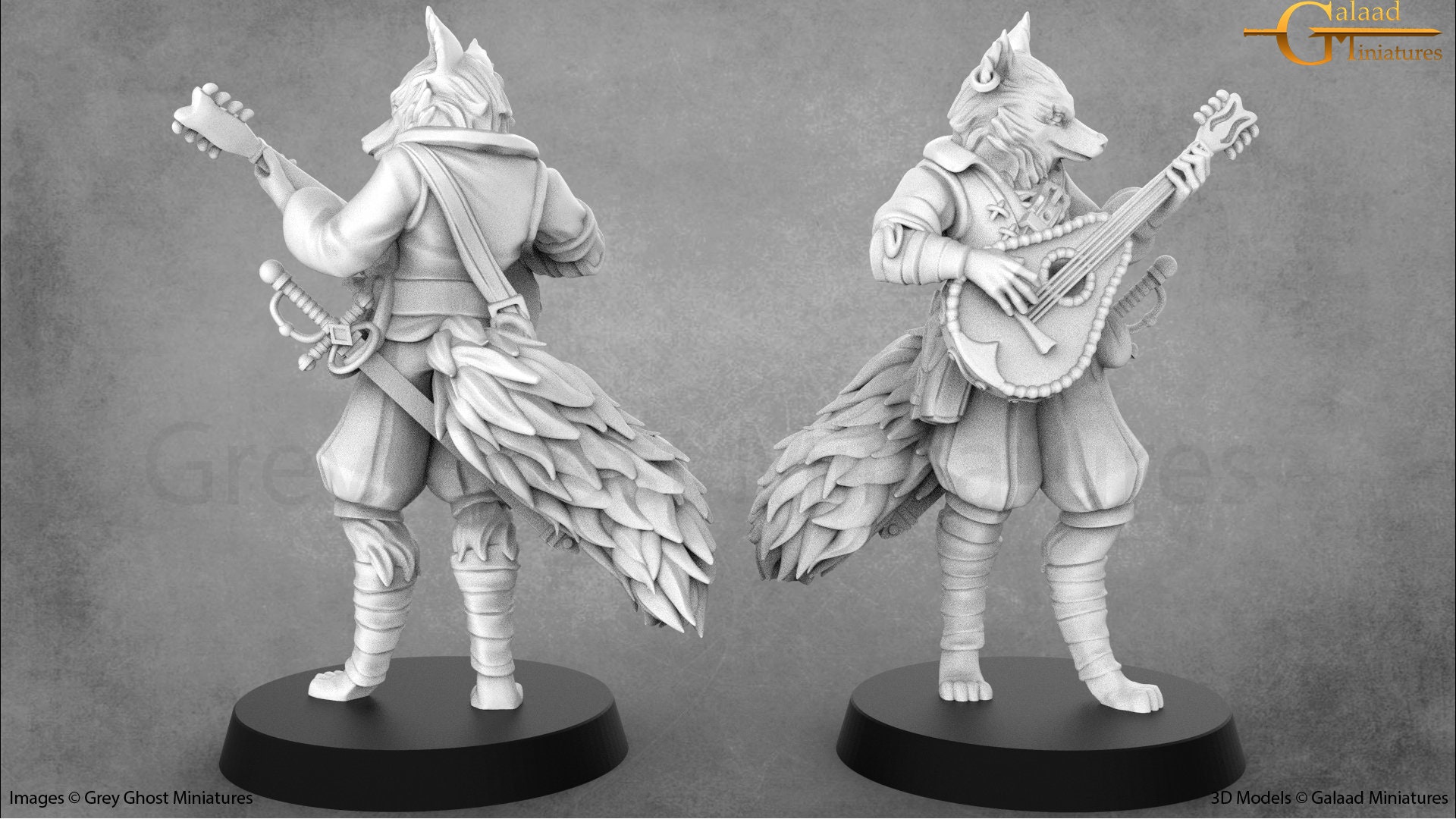 Esmerelda Kitsune Bard Kitsune Miniature Bard Miniature - Etsy