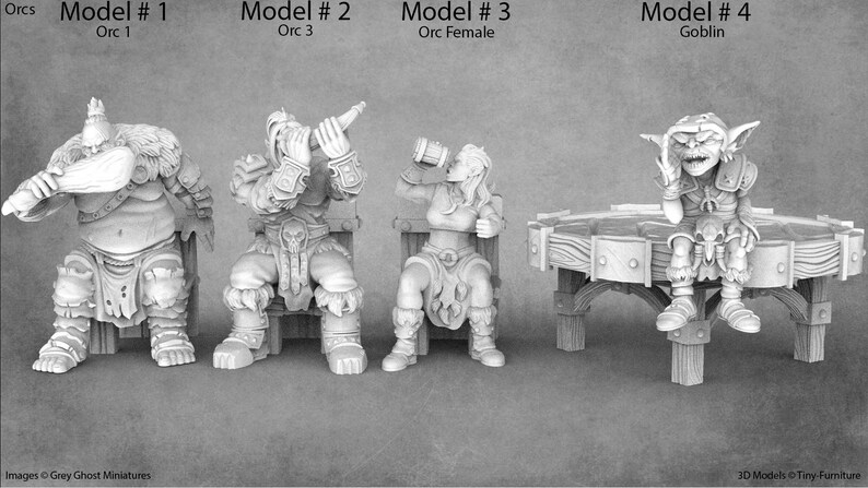 Townsfolk Miniatures | Vikings | Orcs | Tiny Furniture - Etsy