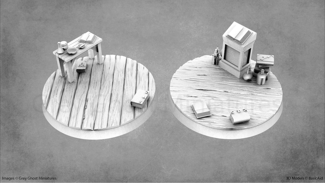 Wizard's Lab Miniature Bases: 3D Printed Resin, Fantasy RPG | Basic ...