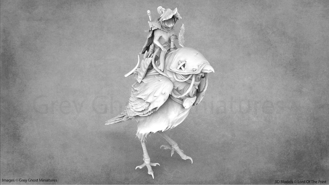 Magpie Rider Miniatures | Mousefolk Miniatures | Lord of the Print - Etsy