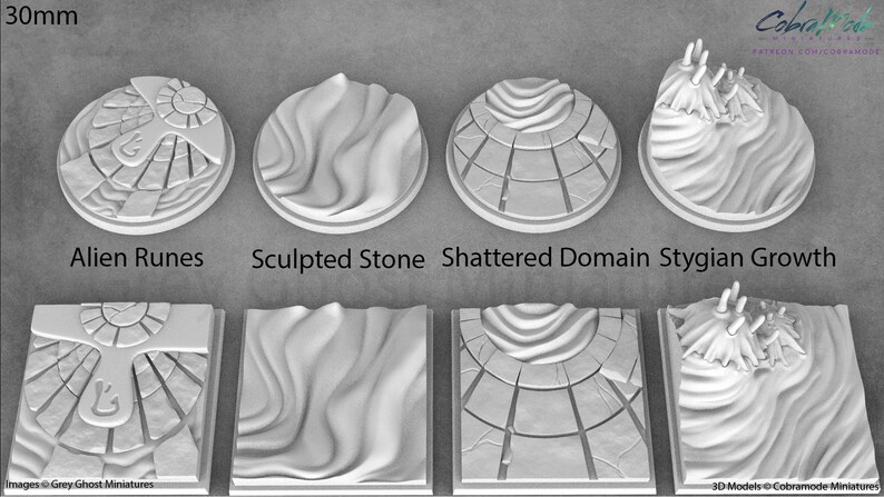 Miniature Bases | Alien Runes | Sculpted Stone | Shattered Domain ...