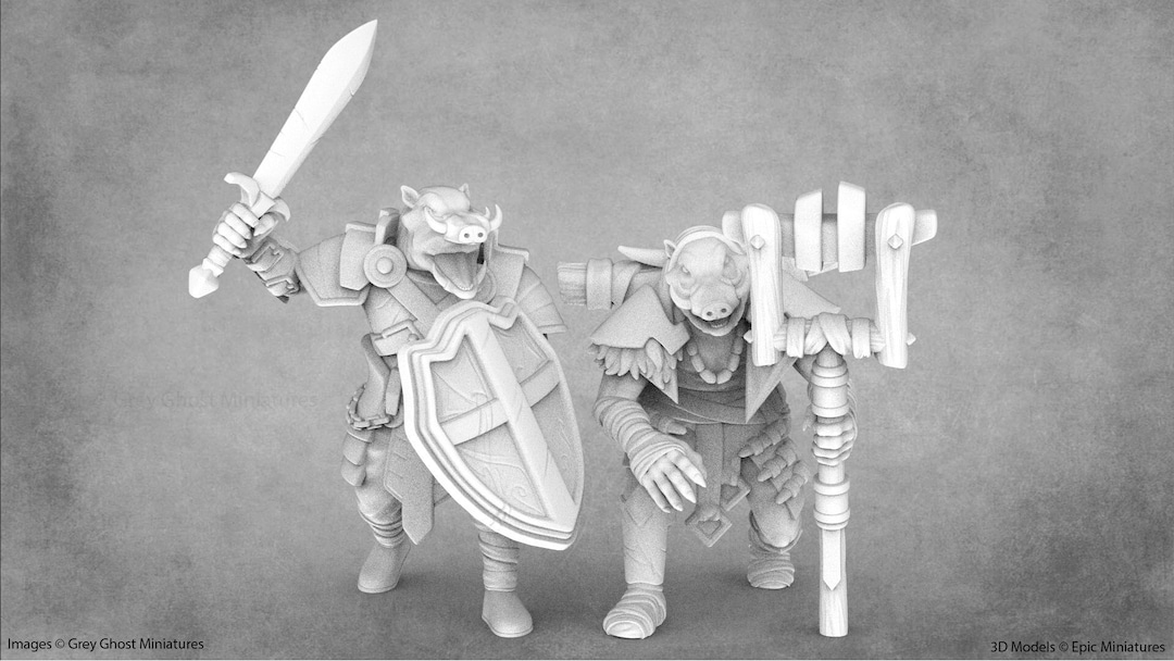 Resin Hogfolk Miniatures: Epic Fantasy Warthog Folk - Etsy