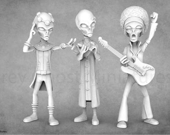 Alien Primates 5 Design Options 32mm Scale Miniature - Etsy