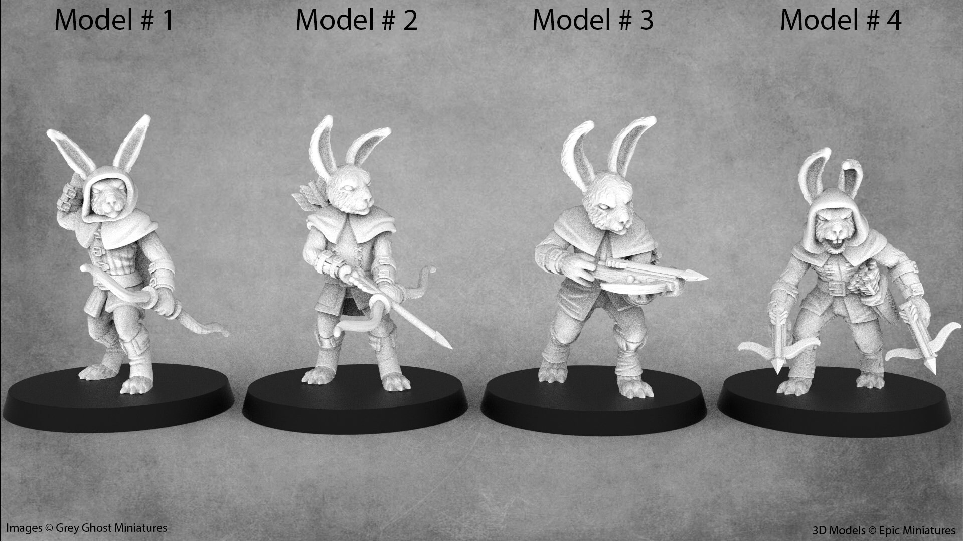 Rabbitfolk Miniatures Archer Druid Wizard Paladin | Etsy