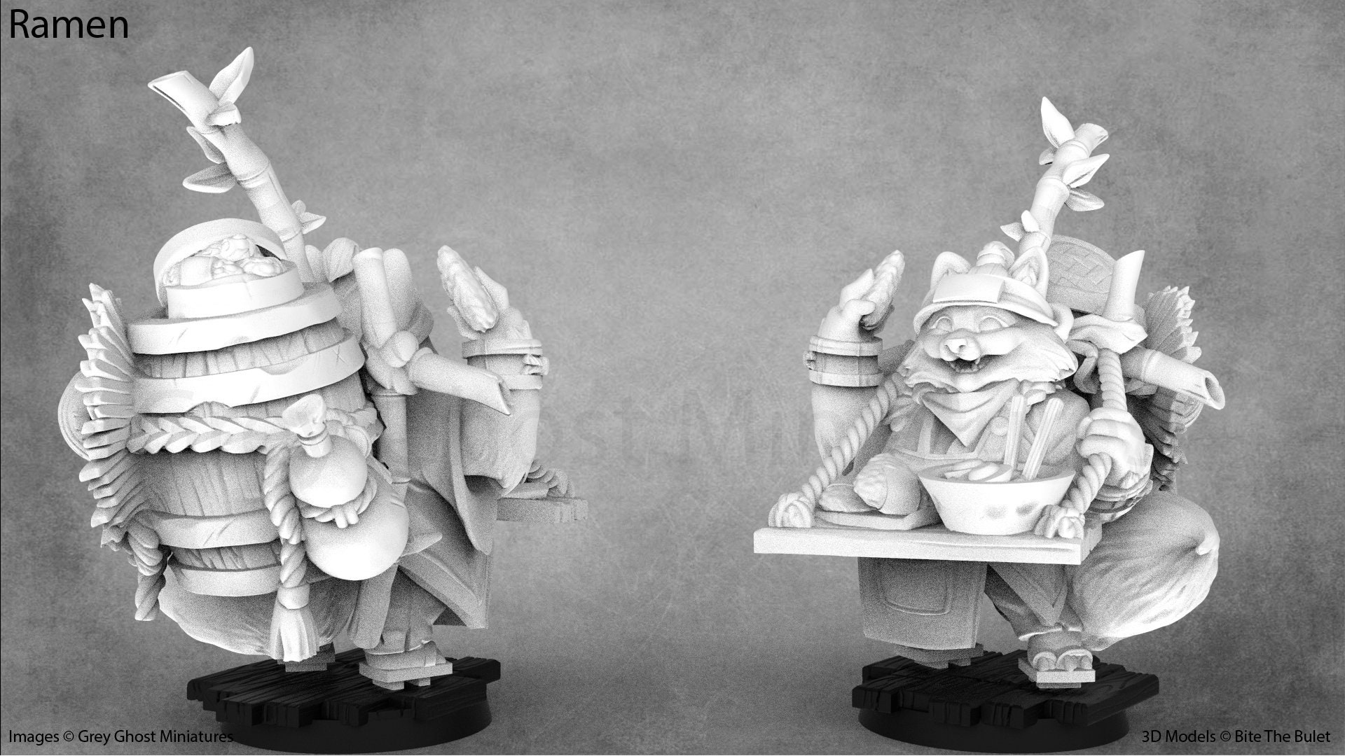 Tanuki Ramen Noodle Chef Bite the Bullet | Etsy