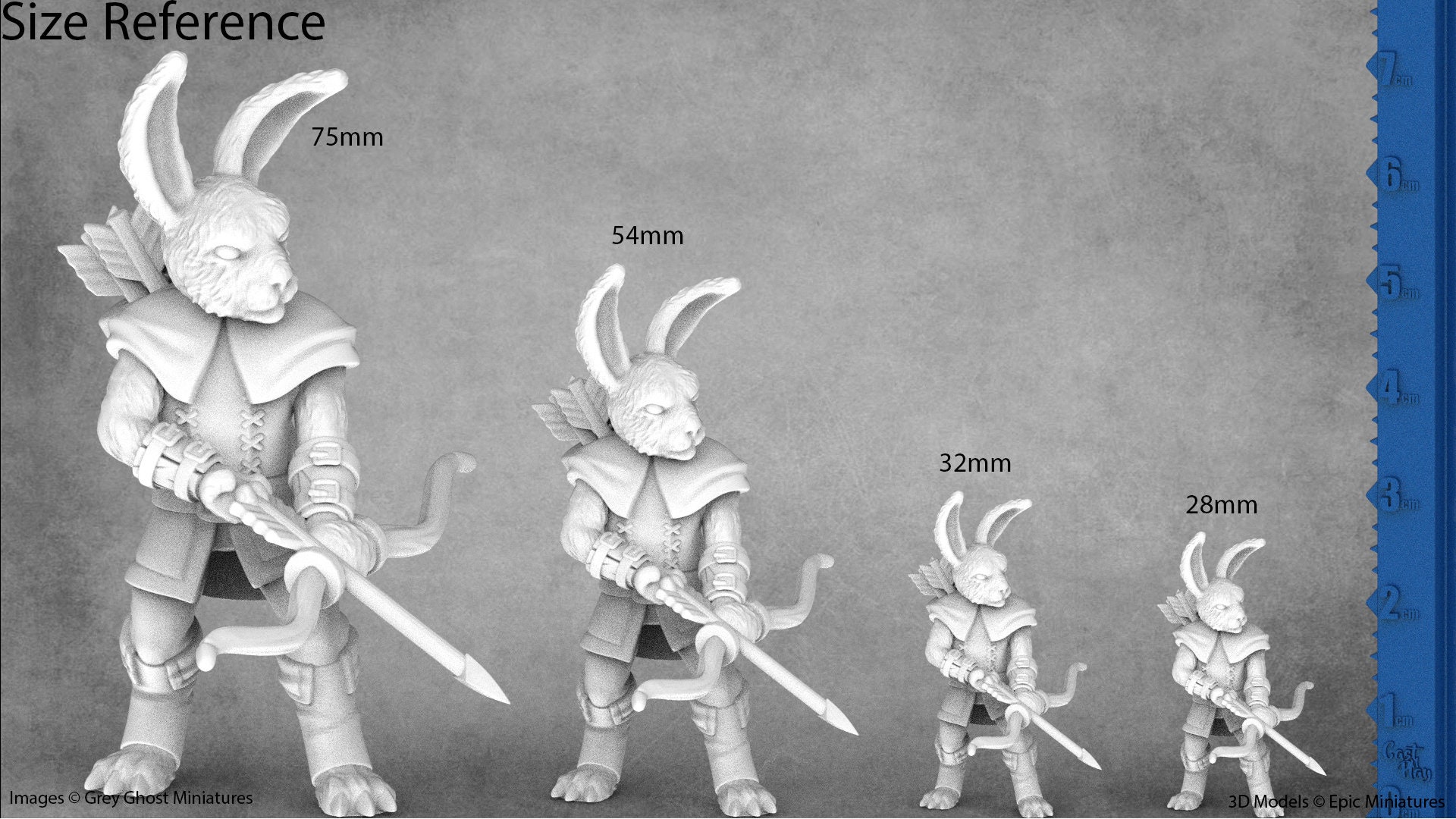 Rabbitfolk Miniatures Archer Druid Wizard Paladin | Etsy