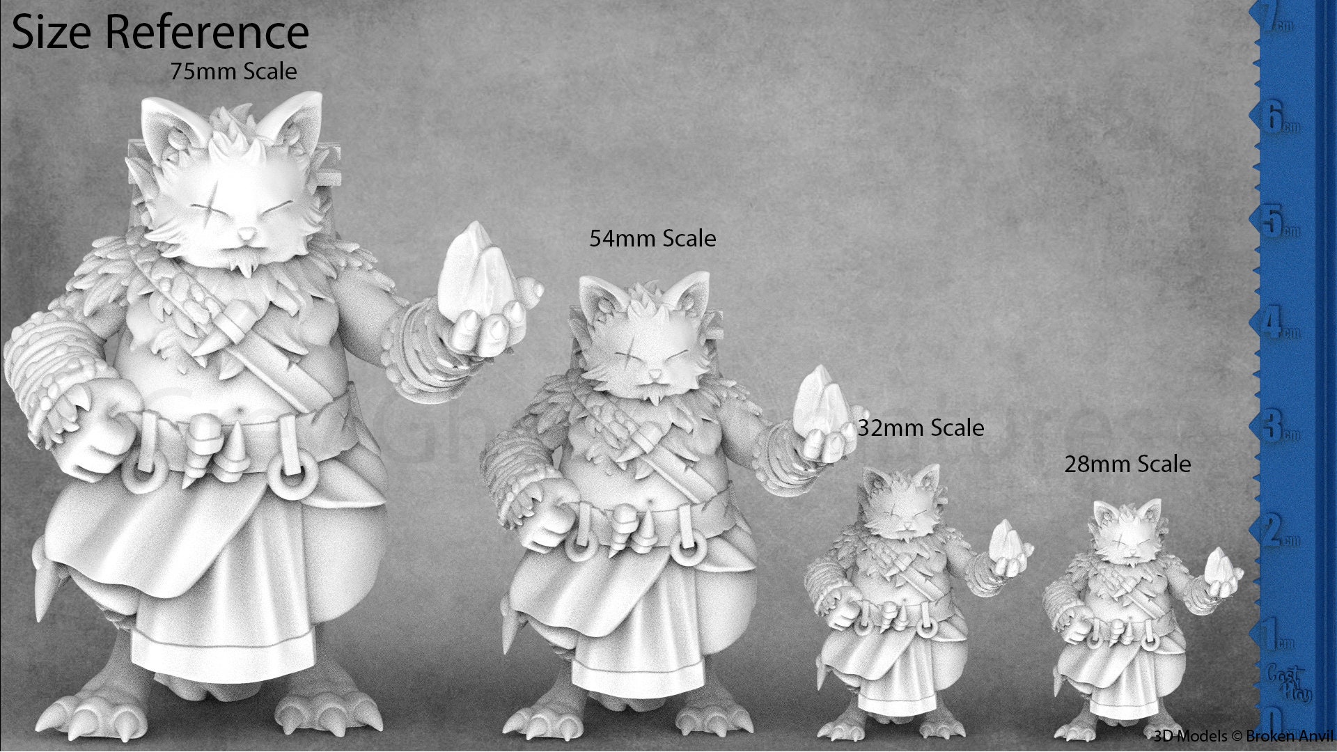 Set of Catfolks Archer Chieftain Curiomancer Commoner | Etsy