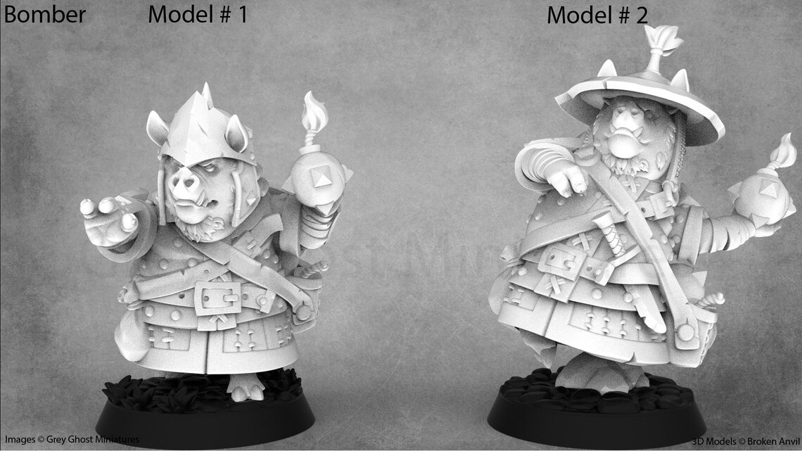 Hogfolk Miniatures Pigfolk Miniatures Warrior Bomber - Etsy