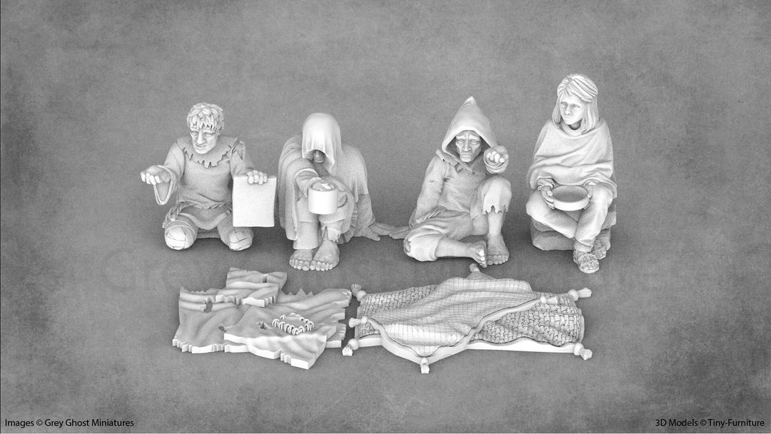 Townsfolk Miniatures | Prisoners | Guards | Beggars | Tiny Furniture - Etsy
