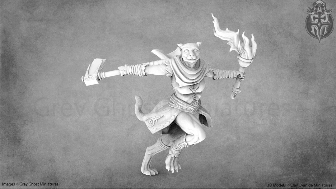 Katrine, Tabaxi Adventurer | Clay Cyanide - Etsy