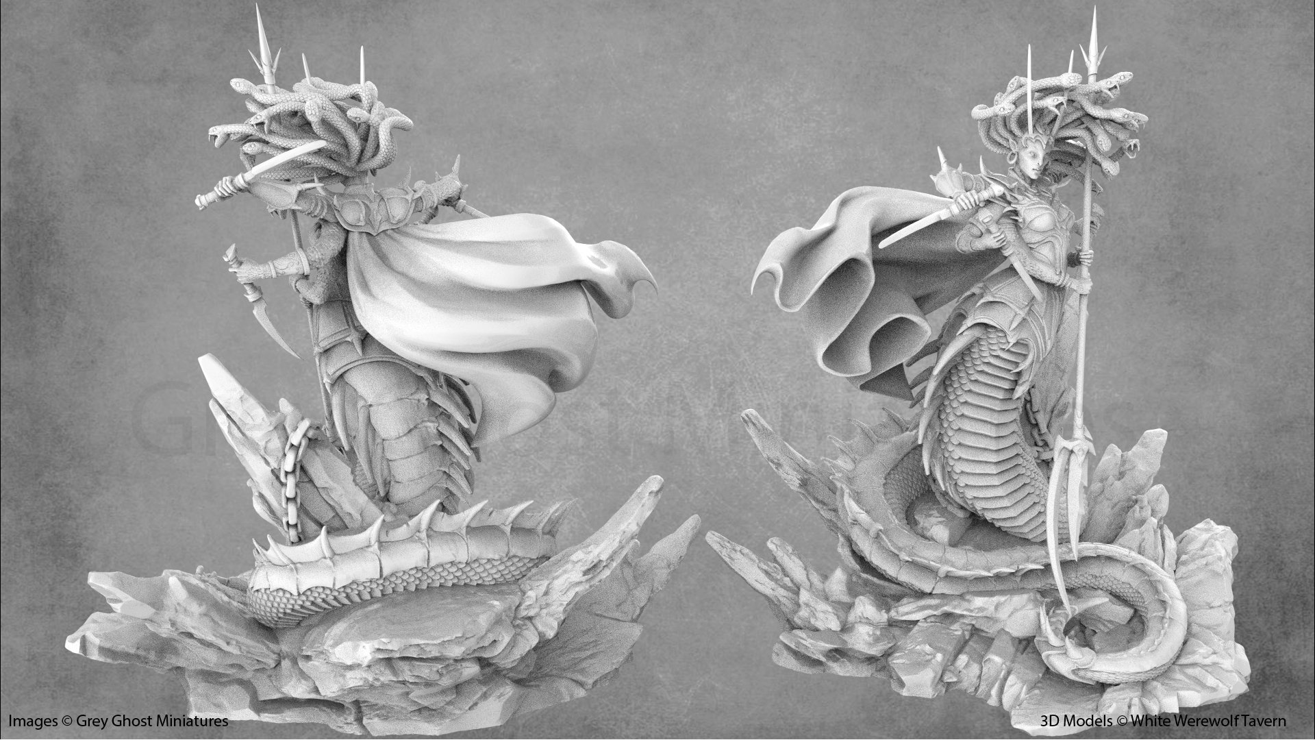 Stunning Medusa Model Medusa Miniature White Werewolf - Etsy