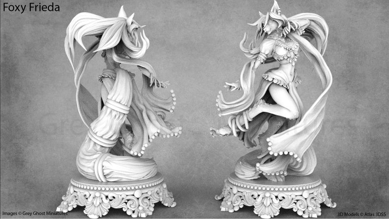 Foxy Frieda, Foxfolk Belly Dancer | Foxfolk Miniatures | Atlas 3DSS - Etsy