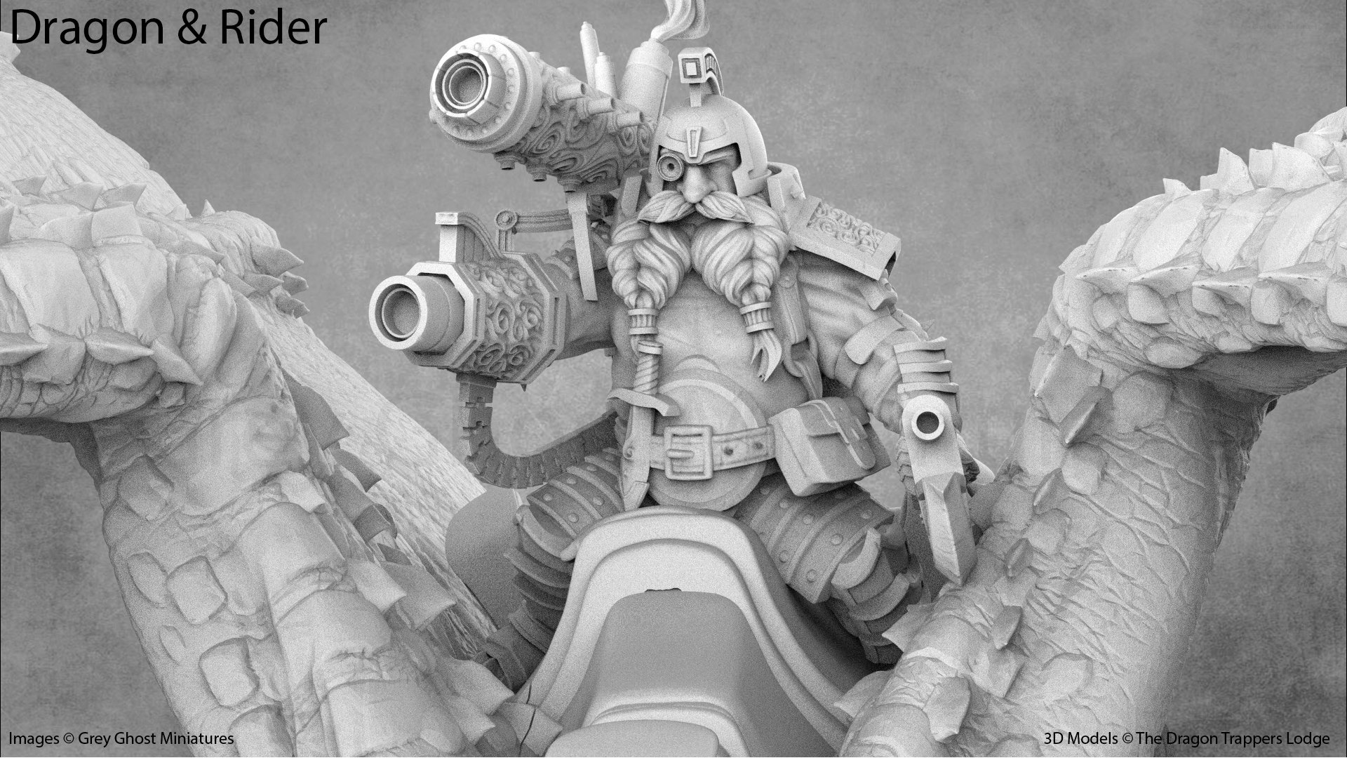 Gatling Gun Dragon & Dwarf Rider Dragon Miniature Dragon - Etsy