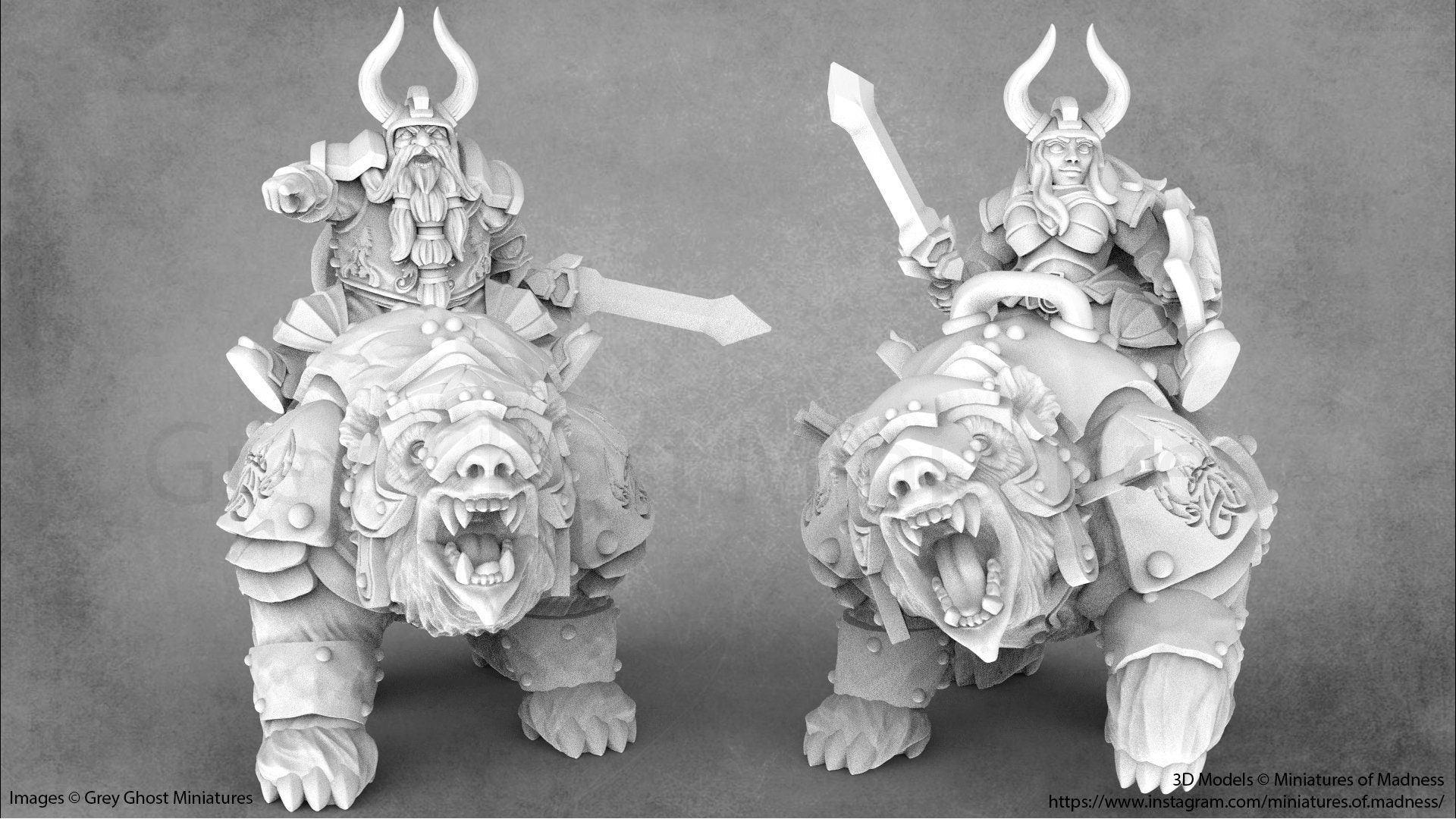 Dwarven Bear Riders Miniatures Bear Mount Dwarven Calvary | Etsy Australia