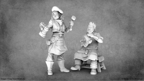 Medieval Shoemakers and Workshop Villagers STL Miniatures | Etsy