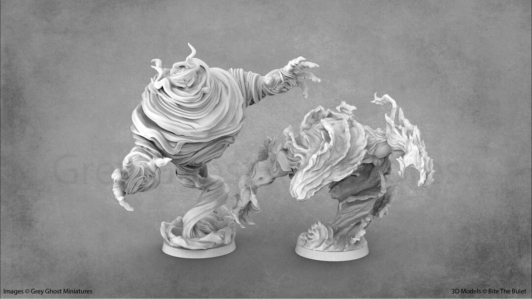 Awesome Earth, Wind, Fire, and Air Elementals 32mm Elemental Miniatures ...