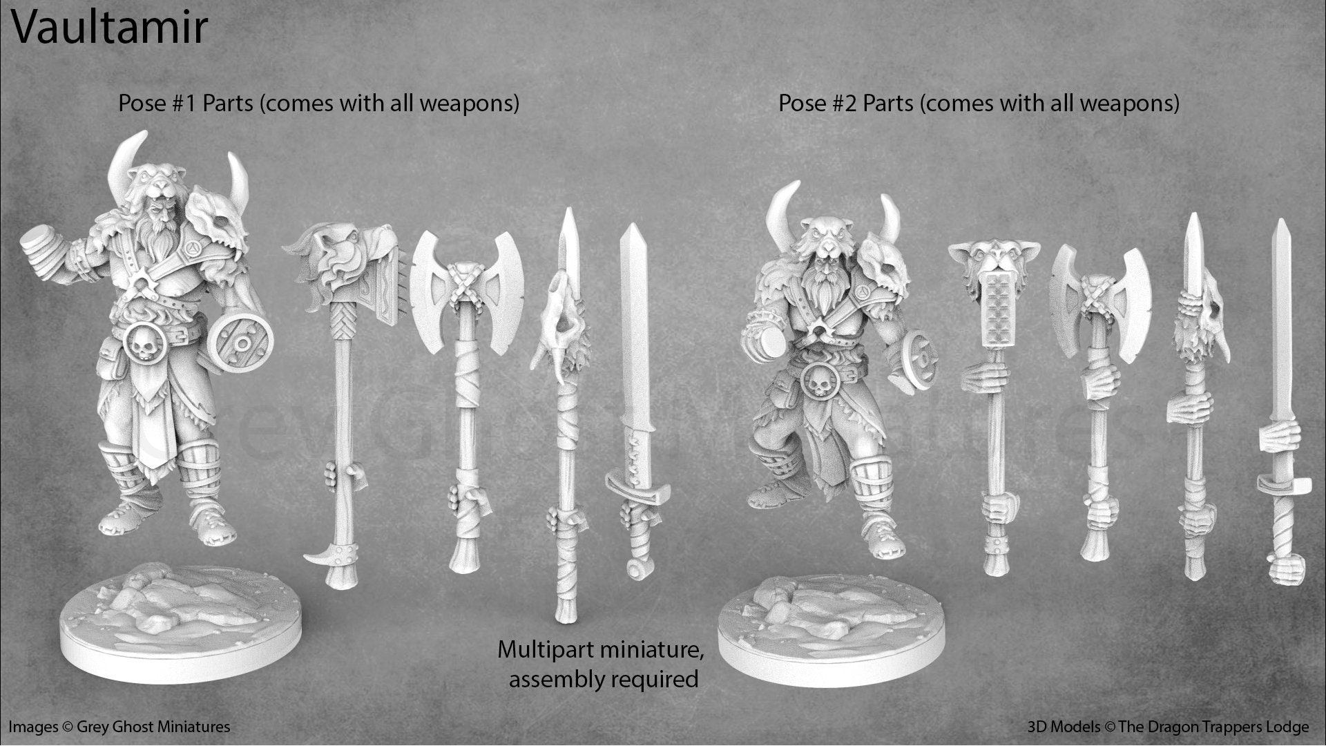 Vaultamir & Horgarth Musk Ox Mount Barbarian Warrior - Etsy