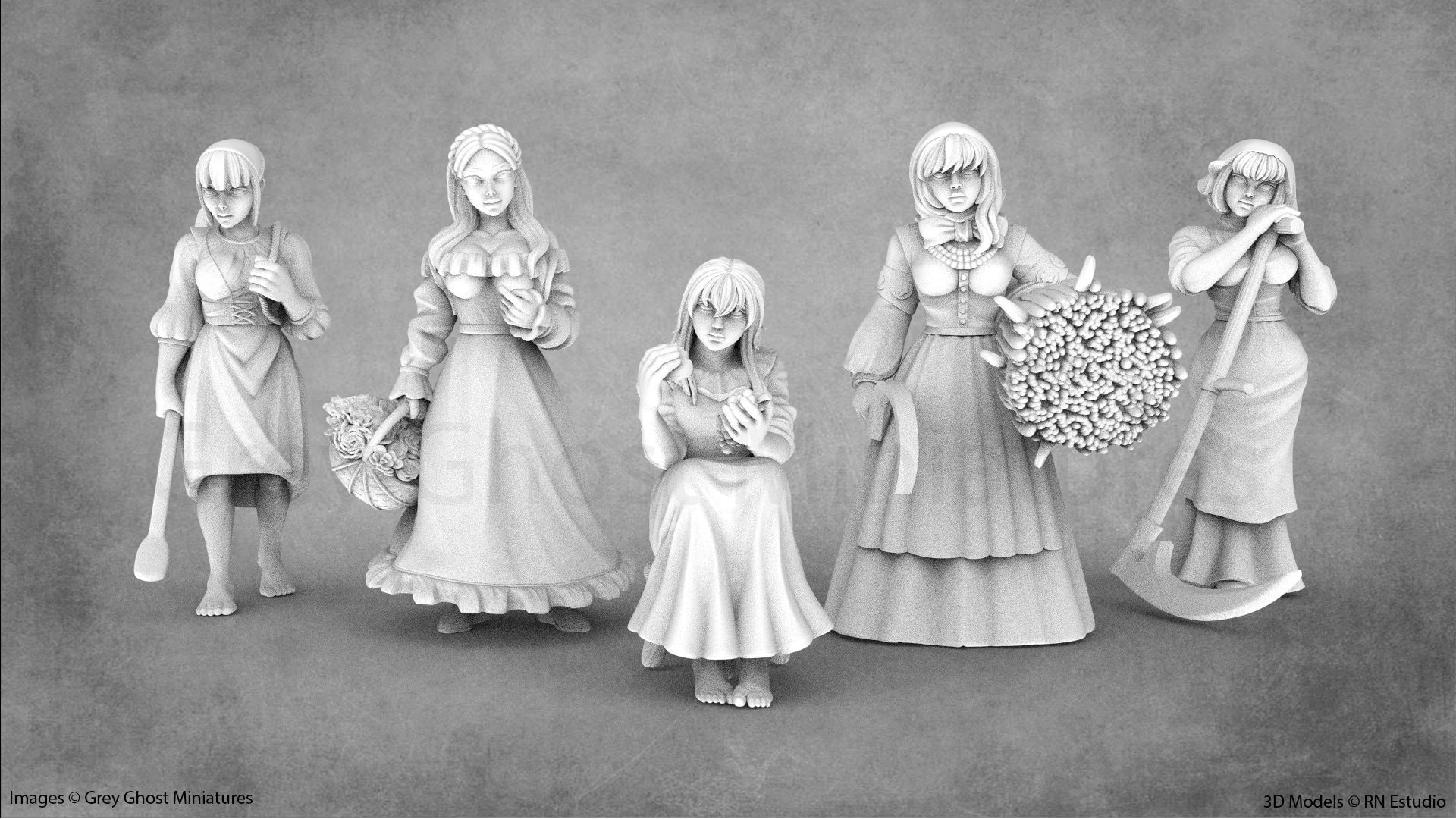 Villager Miniature Collection Medieval Townsfolk RN - Etsy