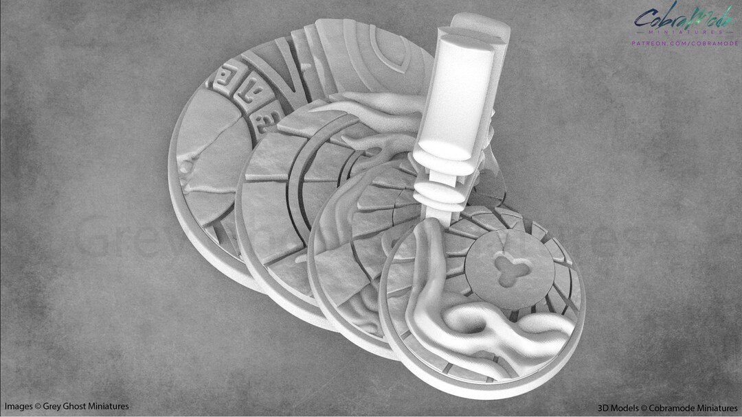 Miniature Bases | Alien Runes | Sculpted Stone | Shattered Domain ...