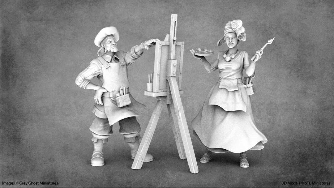 Miniature Painters Set | Villagers | STL Miniatures - Etsy