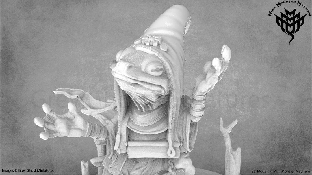 Frogmancer Miniature | Frog Miniatures | Mage Miniatures | Mini Monster ...