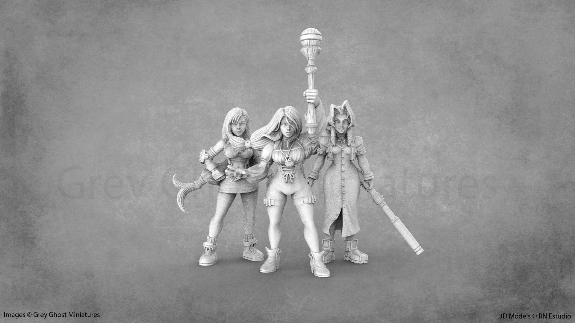 Set of Cyberpunk Ladies 28mm Miniatures 35mm Miniatures - Etsy