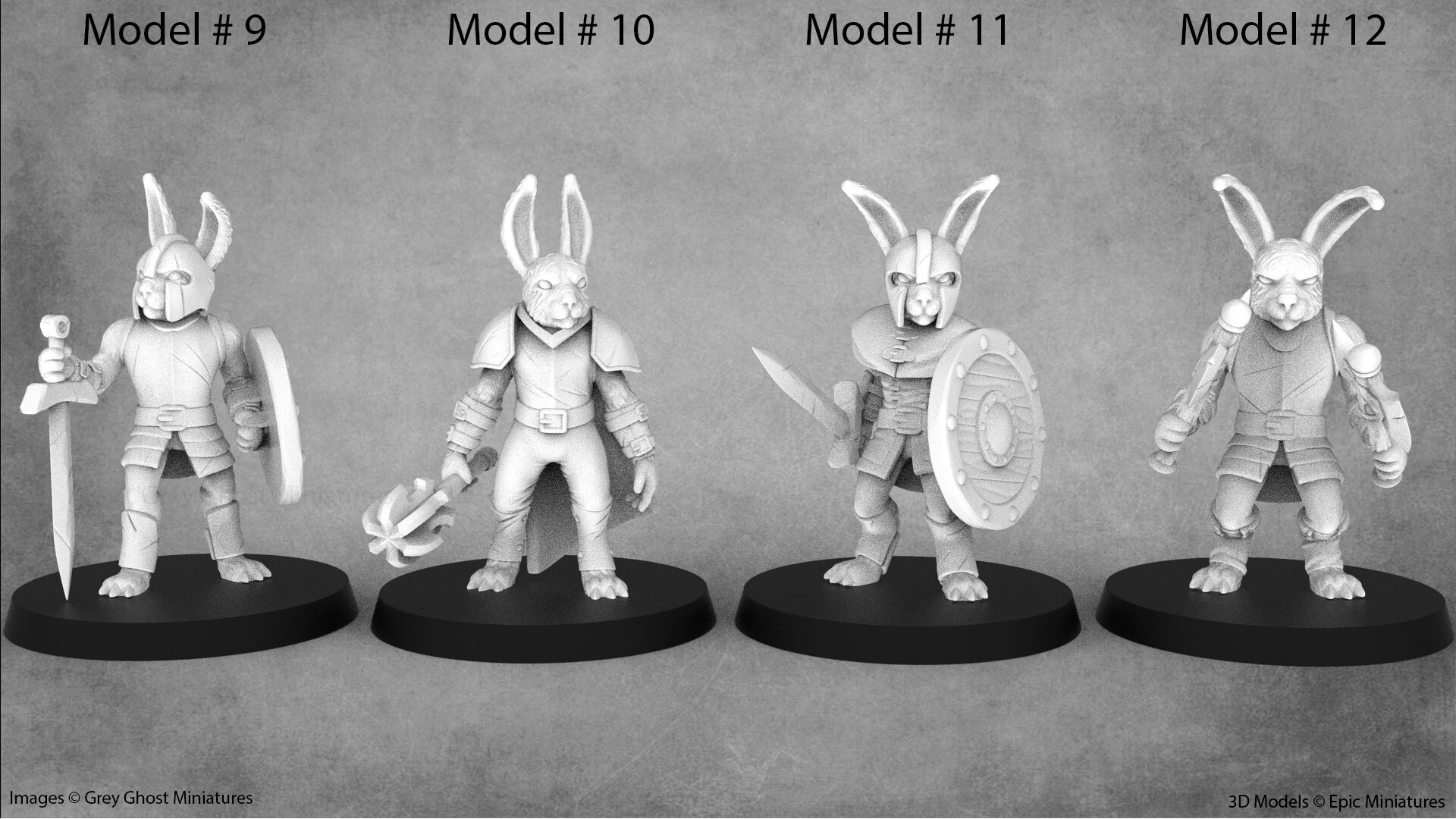 Rabbitfolk Miniatures Archer Druid Wizard Paladin | Etsy
