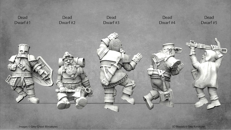 Dead Dwarf Miniatures Dead Dwarves Dying Dwarves Dead - Etsy