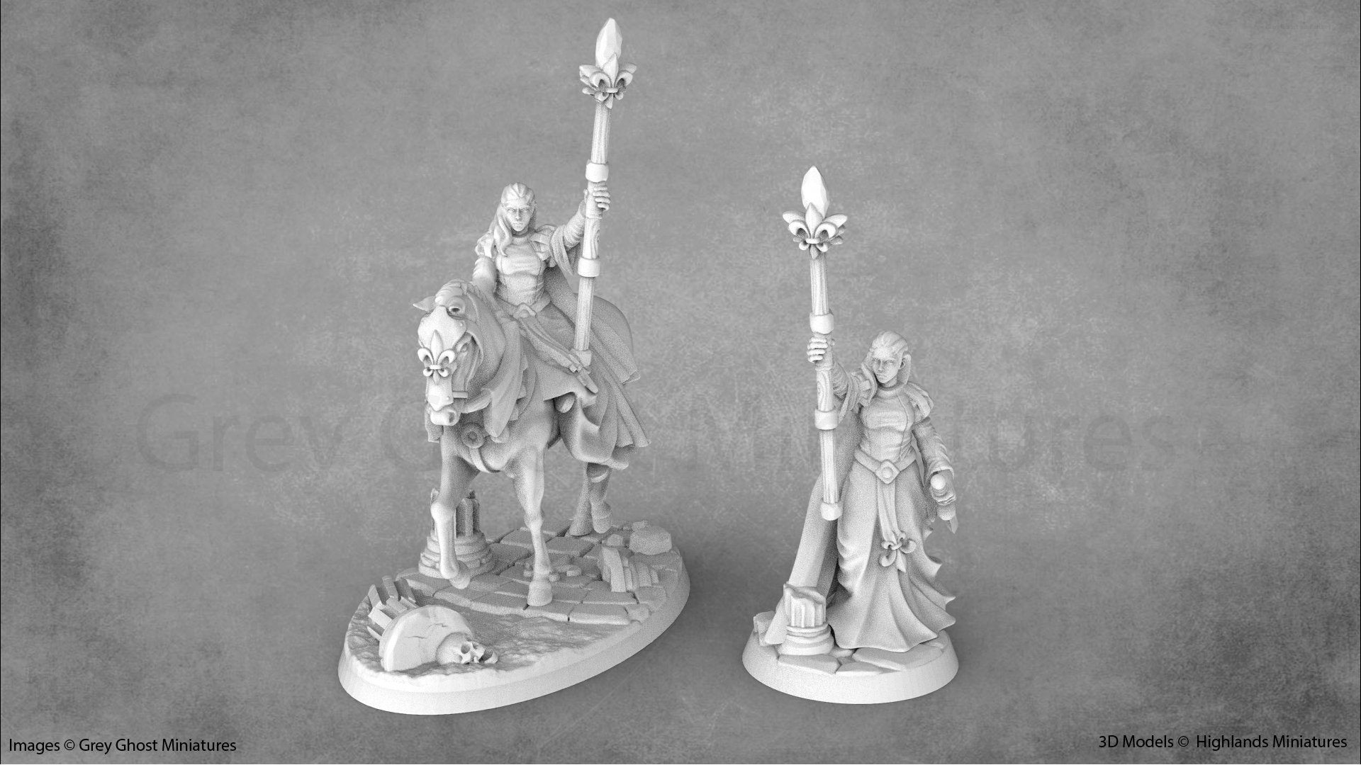 Damsel Miniature Female Army Leader Highlands Miniatures | Etsy Canada