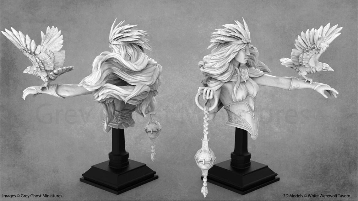 Maletta Mother of Crows Bust Druid Bust 75mm Bust White | Etsy