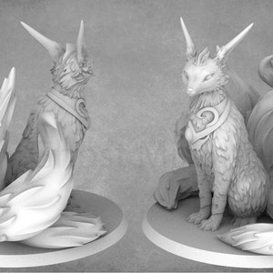 Kitsune Miniature | Multi-tailed Fox | 32mm Miniature | RN Estudio - Etsy