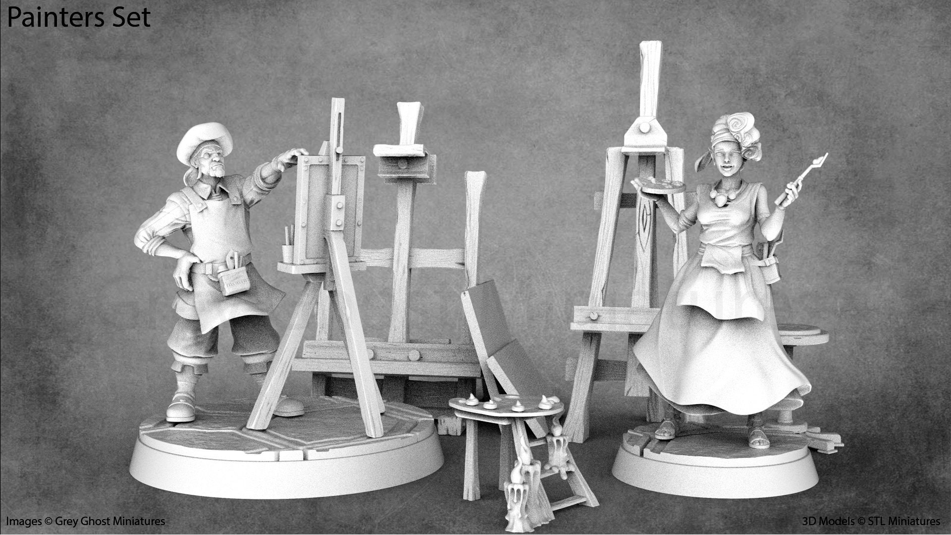 Miniature Painters Set | Villagers | STL Miniatures - Etsy