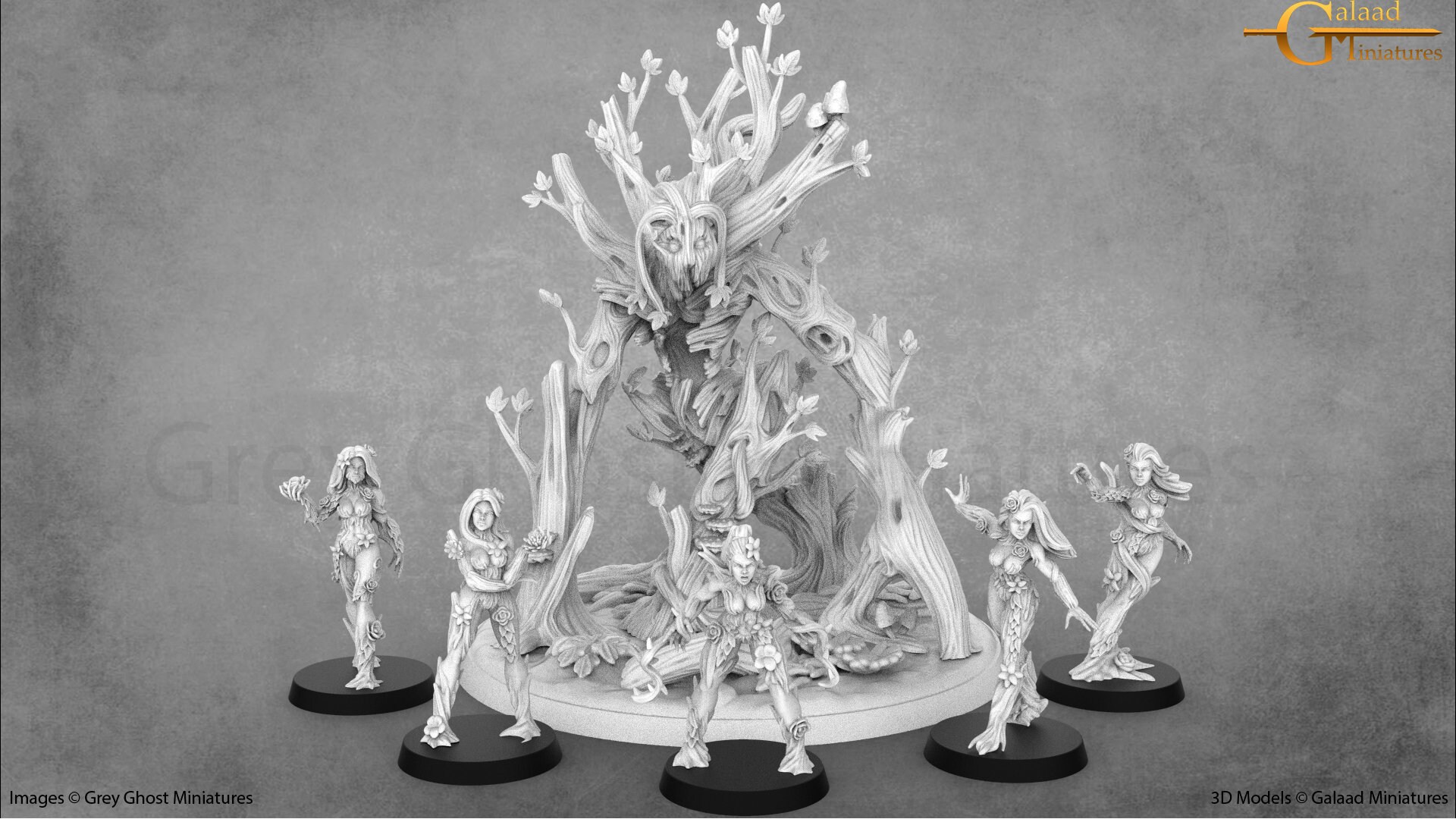 Forest Defenders Treant & Dryads 32mm Game Miniatures | Etsy