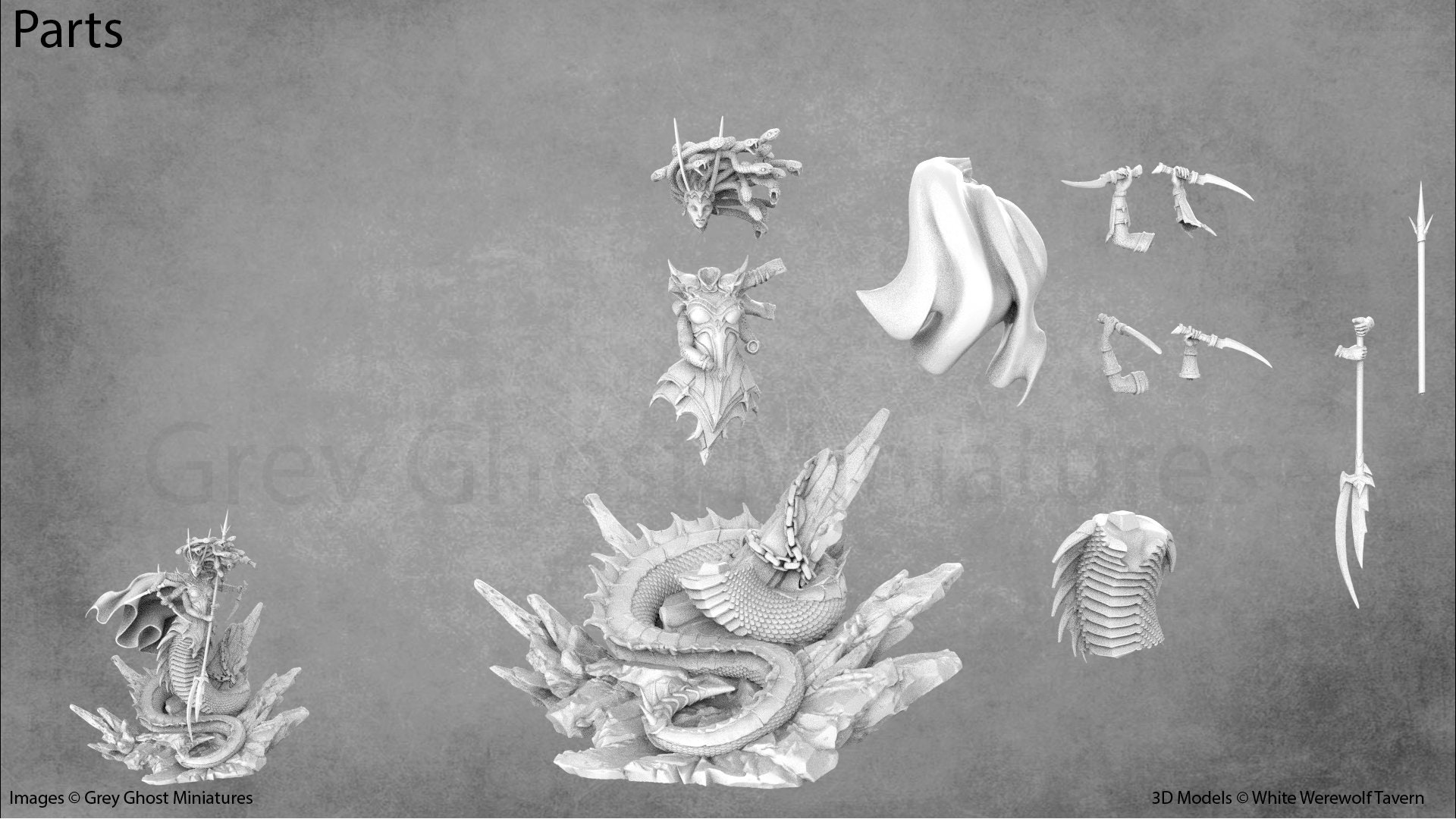 Stunning Medusa Model Medusa Miniature White Werewolf - Etsy