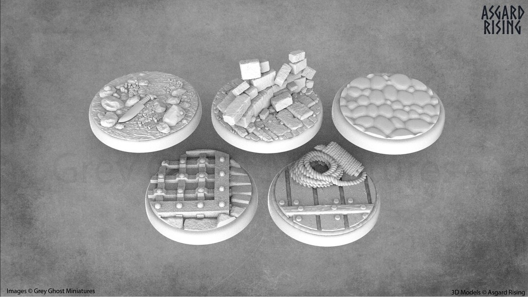 MASSIVE Collection of Detailed 25mm Miniature Bases | 25mm Mini Bases ...