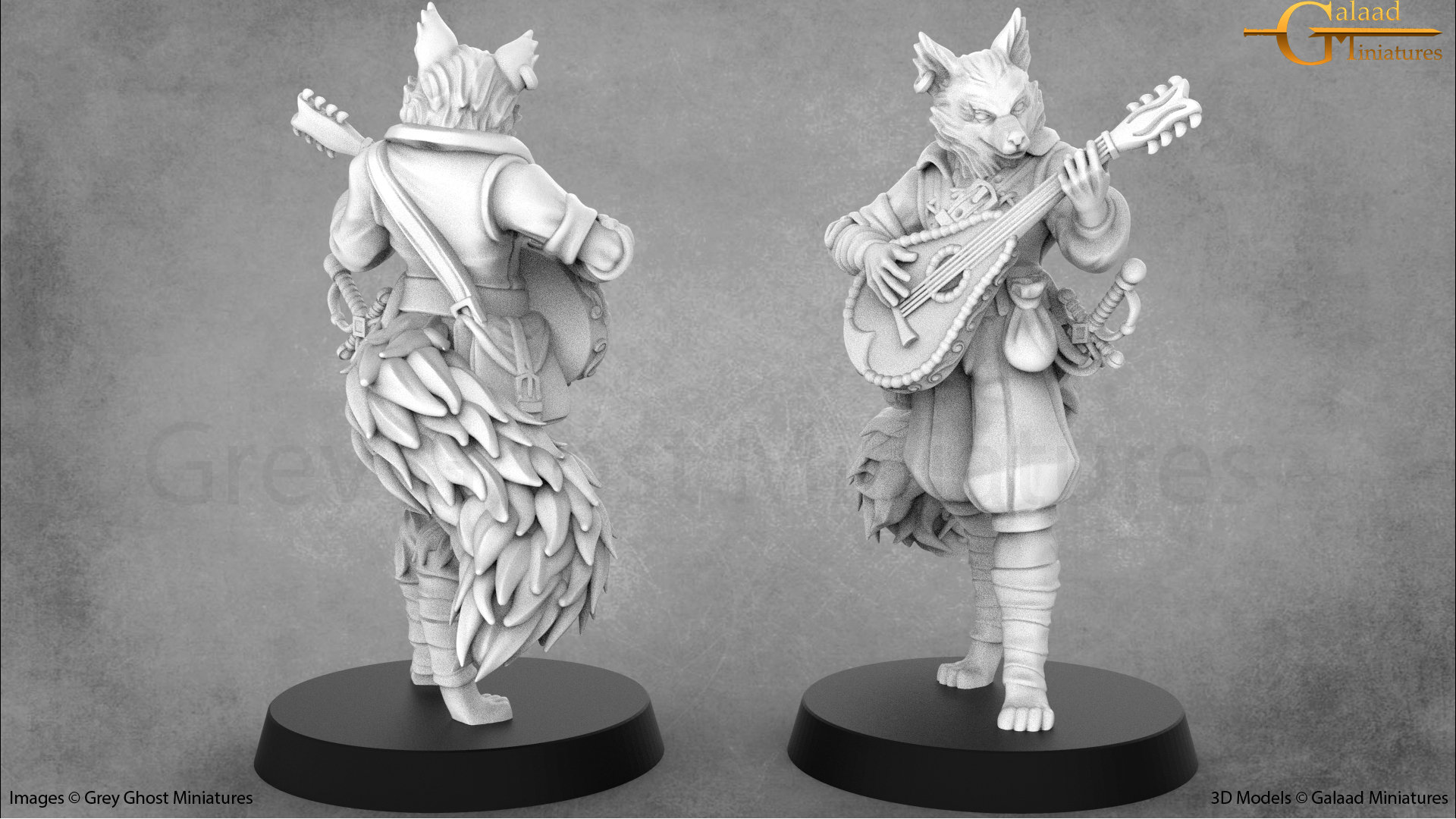 Esmerelda Kitsune Bard Kitsune Miniature Bard Miniature - Etsy